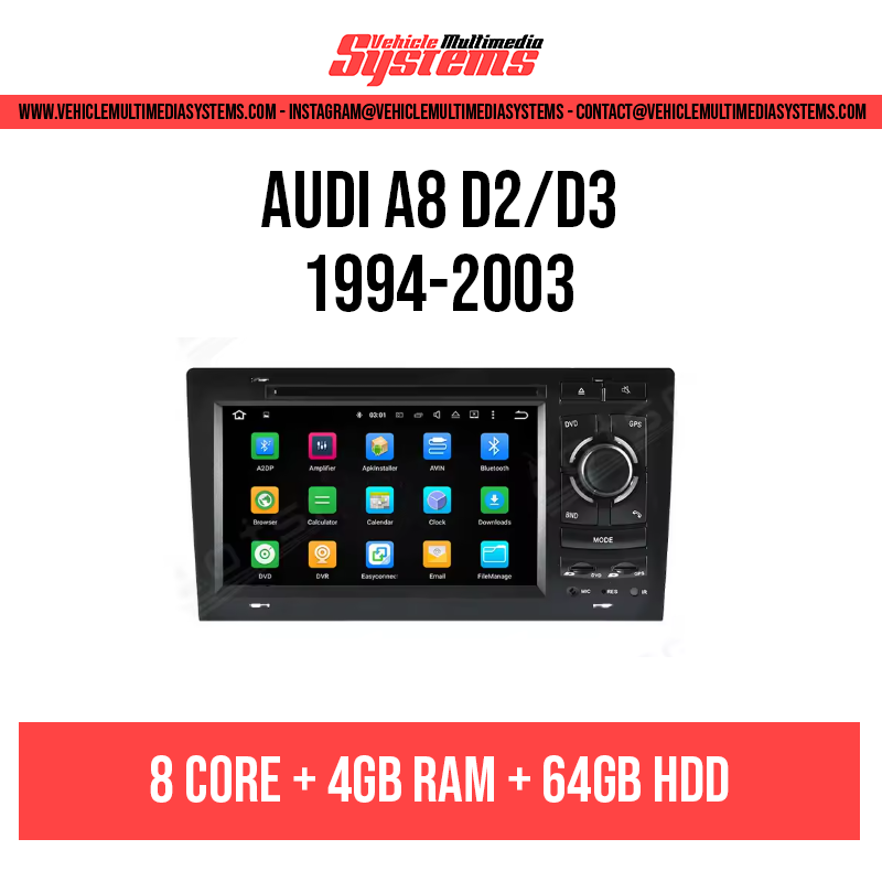 Audi A8 S8 D2/D3 | 1994-2003 | Android Screen– Vehicle Multimedia Systems