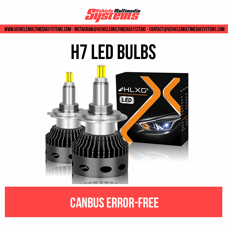 H7 LED Headlight Bulbs | 6000K White | 90,000LM | Canbus Error-Free ...