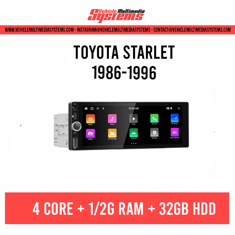 Toyota Starlet | 1989-1996 | Android Screen– Vehicle Multimedia Systems