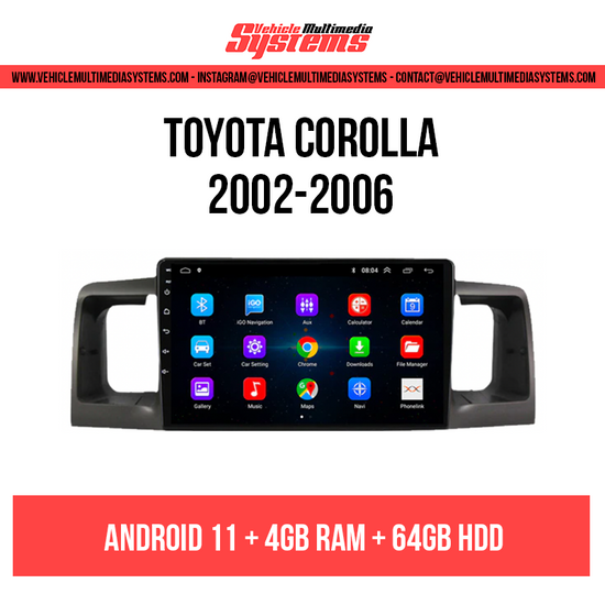 Toyota Corolla | 2002-2006 | Android Screen– Vehicle Multimedia Systems